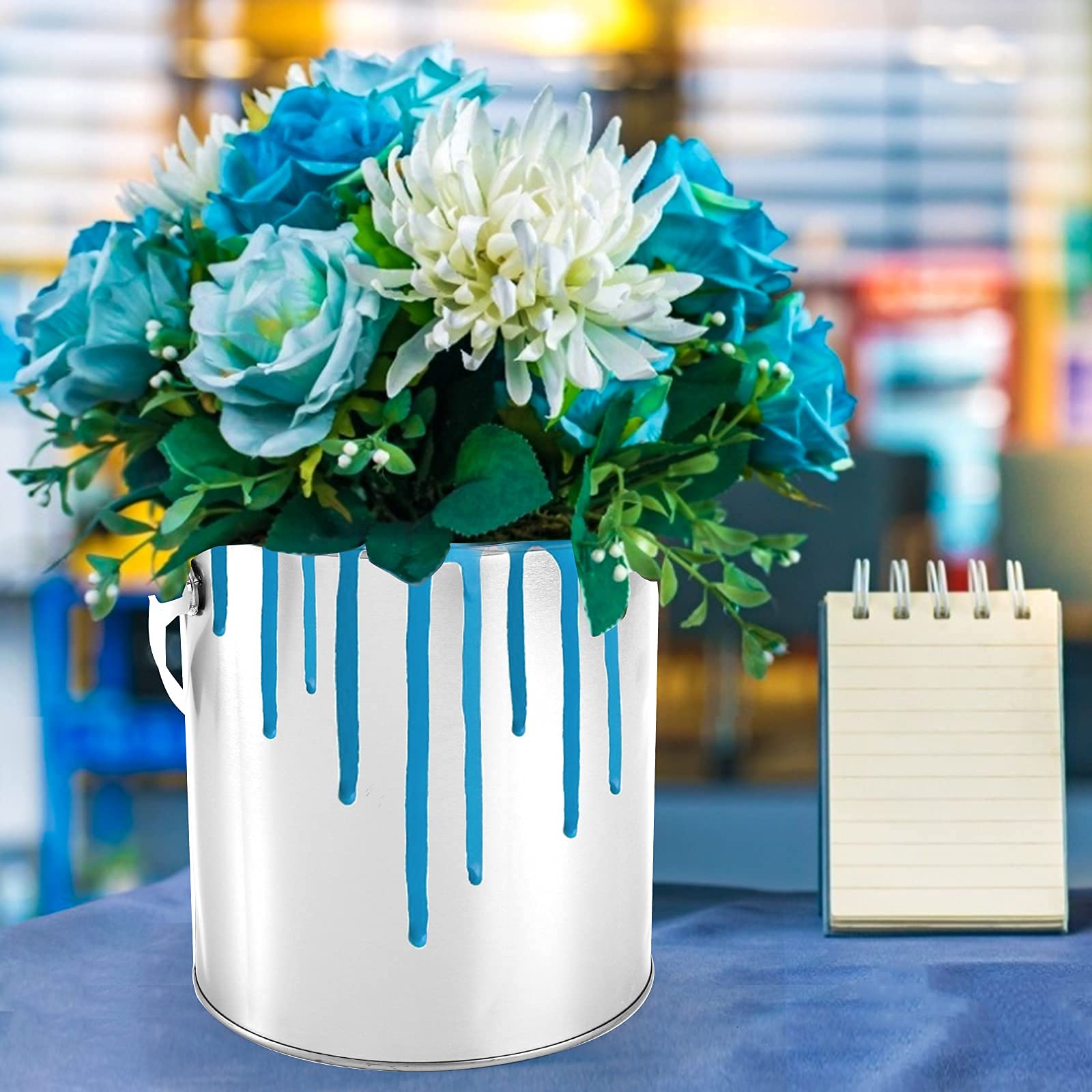 WUWEOT 2 Pack Empty Paint Can, 1 Gallon Metal Unlined Paint Bucket, Paint Pails Paint Jars with Lid and Carry Handle