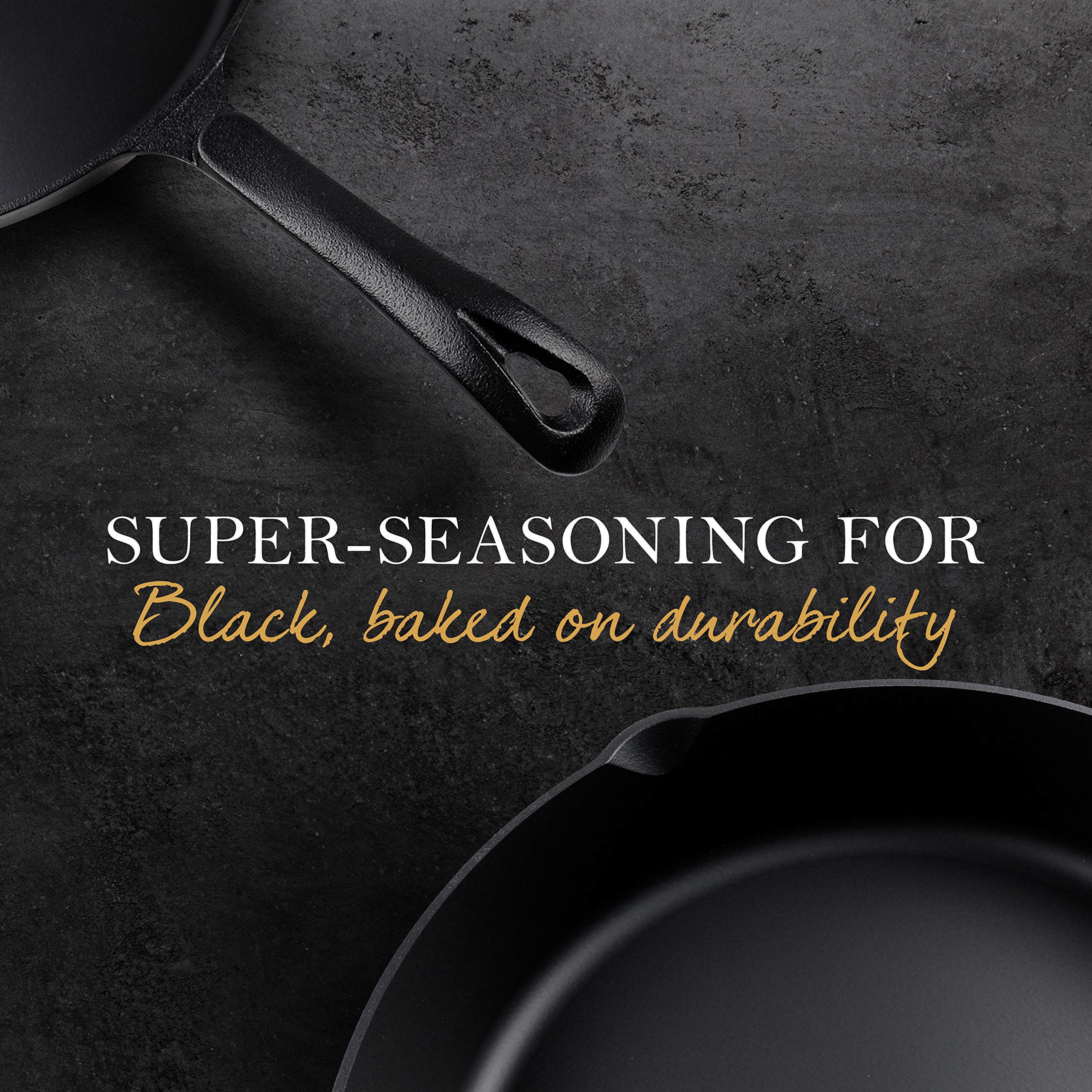Fresh O2 Pre-Seasoned Cast Iron Skillet - 12 Inch (11 Inch Bottom) Cast Iron Grill Pan w/Cooking Ridges - Camping Accessories for Cooking - Home & Kitchen Accessories - Culinary Gifts for Chefs