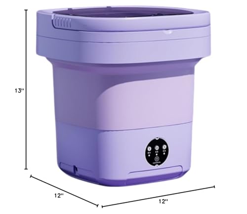 Portable Washing Machine,Mini Washer,11L Upgraded Large Capacity Foldable Washer, Deep Cleaning of Underwear, Suitable for Apartments, Dormitories Hotel (Purple)