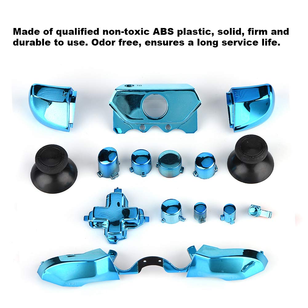 Zerone Full Button Set for Xbox One, Thumbsticks ABXY Buttons Dpad Triggers Full Buttons Set Mod Kits for Xbox One Controller(Blue)