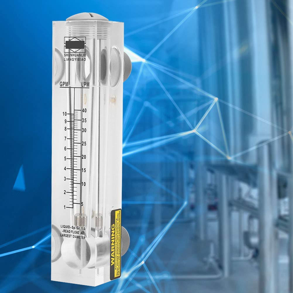Water Meter, 1-10GPM 0.6MPa Knob Panel Type Liquid Meter, ZG1" Acylic Water Liquid Flowmeter for Measuring Rate of Liquid Medium