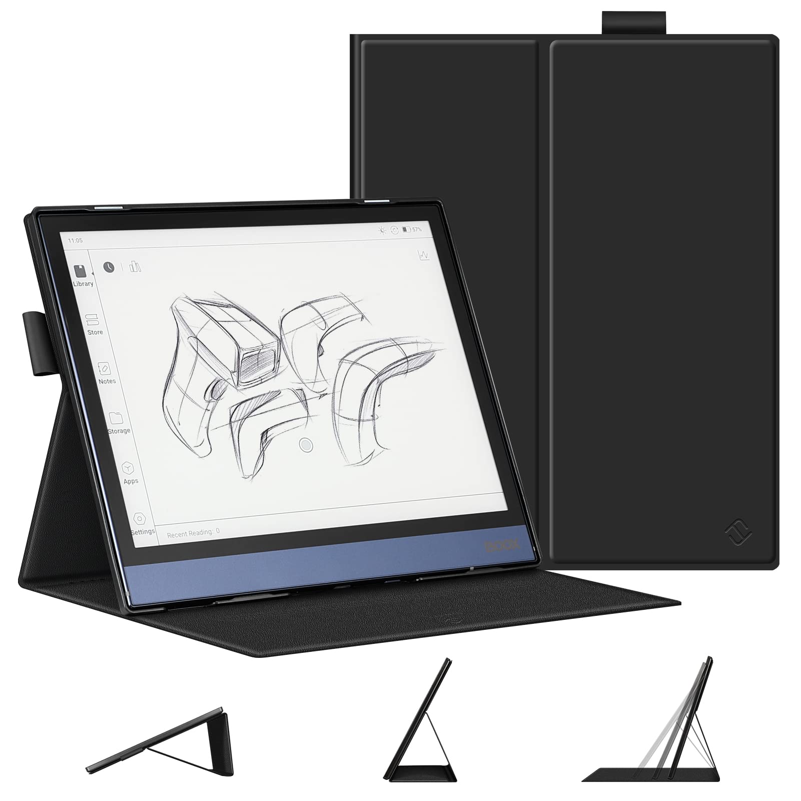 Fintie Folding Case Compatible with BOOX Note Air 2 (2021) & BOOX Note Air 2 Plus (2022) Tablet 10.3 inch - [Flex Stand] Multi-Angle Foldable Stand Cover with Auto Sleep/Wake, Alpine Green