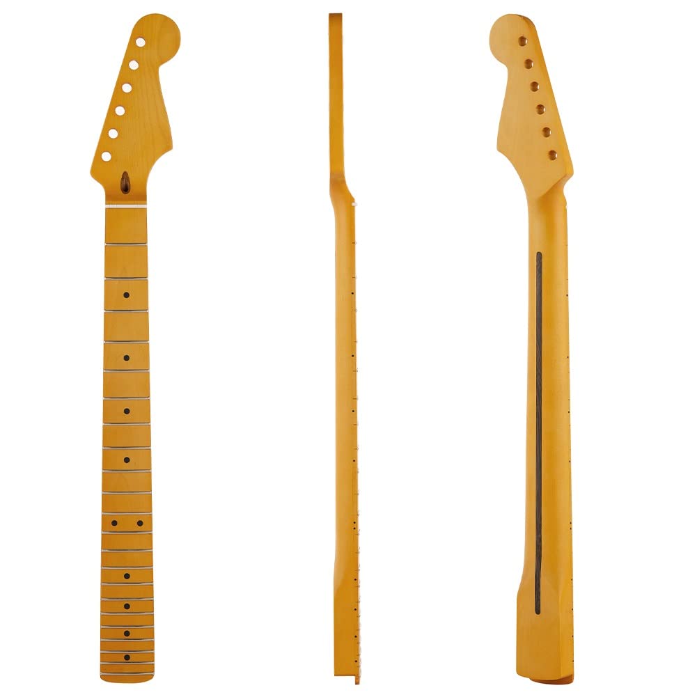Guitar Neck 22 Fret Maple Fretboard Guitar Neck Guitar DIY Parts Replacement for ST