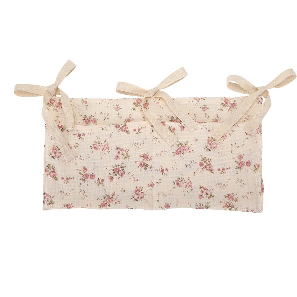 Eforcase 2PCS Baby Crib Organizer Cot Caddy Bed Storage Bag Hanging Pocket Diaper Nursery Organizer Bed Hanging Organizer Bag