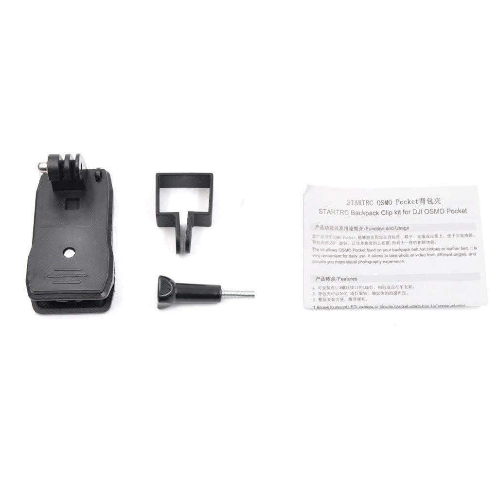 Toxz Expansion 1/4 inch Screw Adapter Bracket + Clip for DJI Osmo Pocket Handheld Gimbal Stabilizer,OSMO Pocket Camera Stand with Clip,Quick Disassemble,for Microphones/Flashes/Bicycle Stands etc