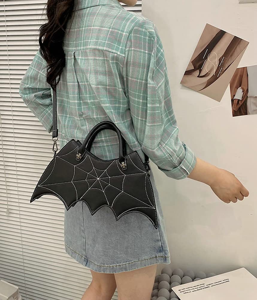 Halloween Bat Wing Shoulder bag Purse Novelty Spider Web Crossbody Bags Halloween Trick or Treat Purse