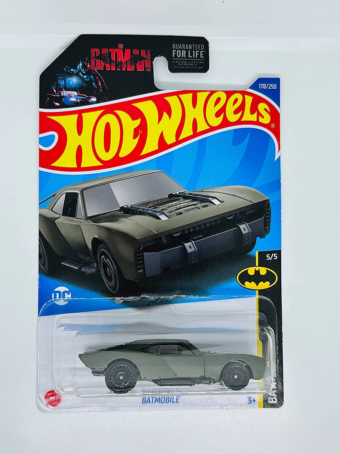 Hot Wheels 2022 - Batmobile - Matte Green - Batman 5/5 - The Batman - Mint/NrMint - Ships Bubble Wrapped in a Box