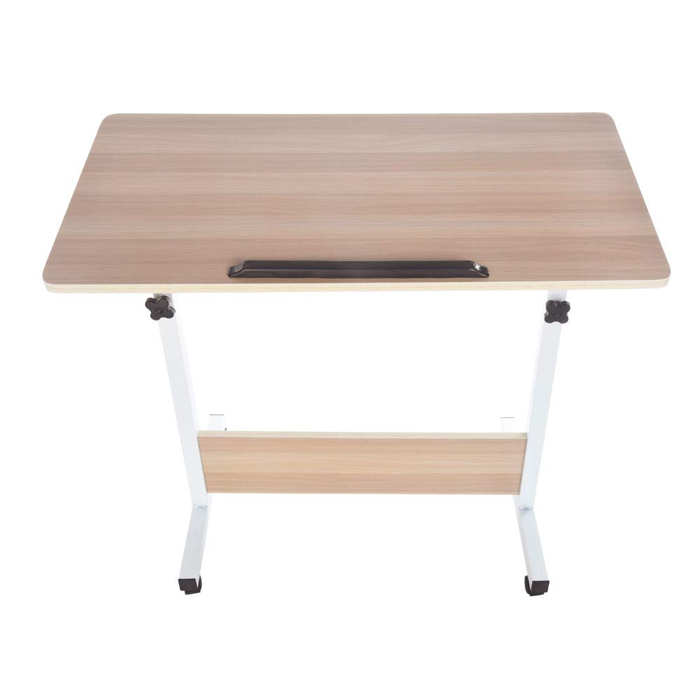 Toxz Household Office Desk Computer Task Table,Adjustable Height,Angle and Fold,Locking Casters,80CM 40CM,with Installation Tool(Ship from US!)