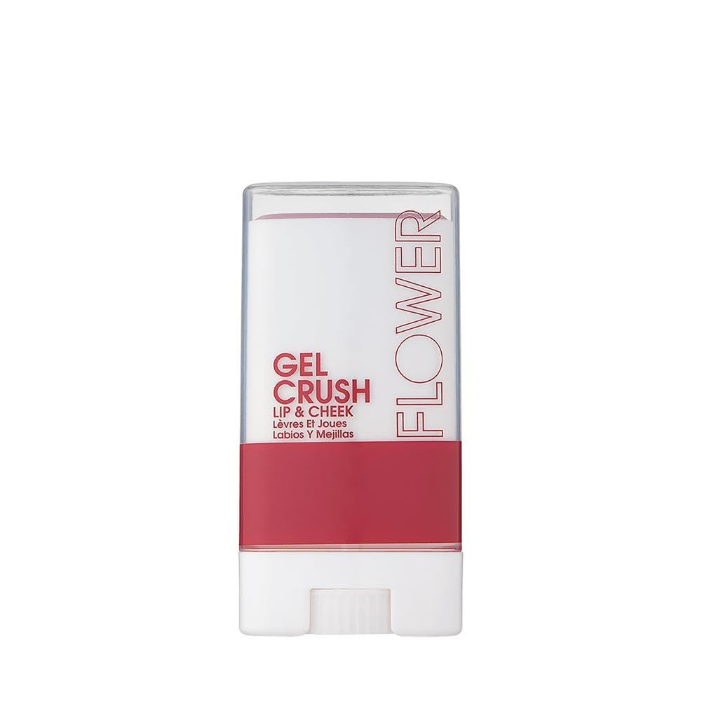 FLOWER BEAUTY Lip & Cheek Gel Crush - Cream Blush and Lips Tint in One Portable Multistick - Hydrating Burst of Color - (Blackerry Crush)