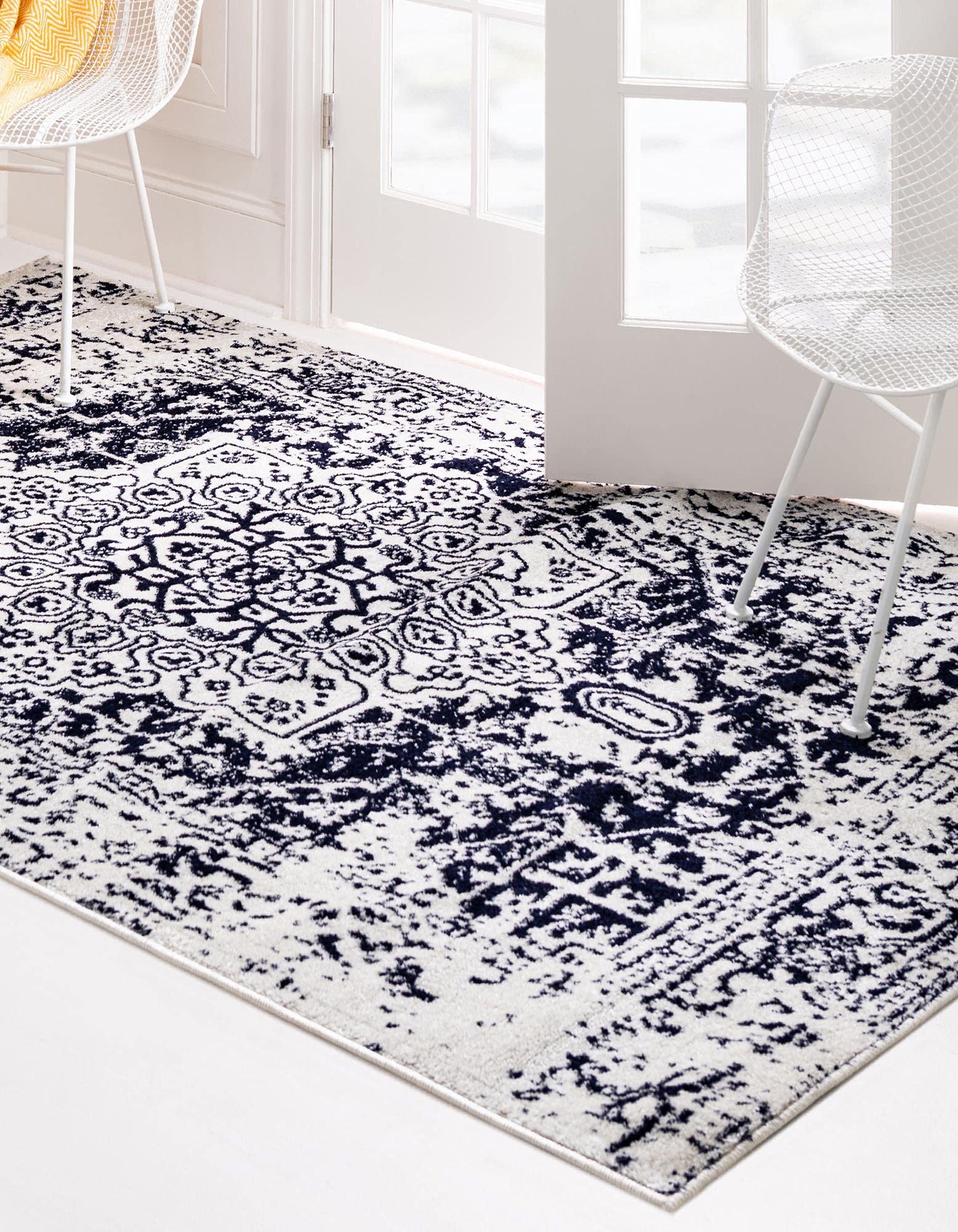 Rugs.com Arlington Collection Rug – 10' x 14' Blue Medium-Pile Rug Perfect for Living Rooms, Large Dining Rooms, Open Floorplans