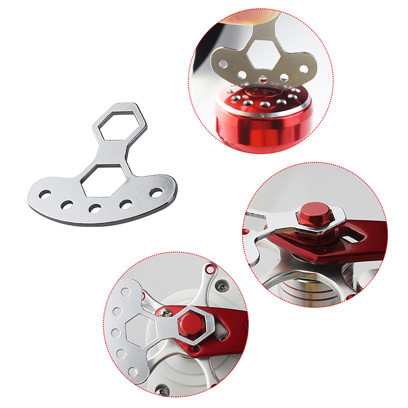 Fishing Reel Wrench Steel Baitcasting Reel Handle Screw Wrench Portable M7/M8 Nut Remove Tool Fishing Vessel Repair Tool Handle Knob Caps Open Tool