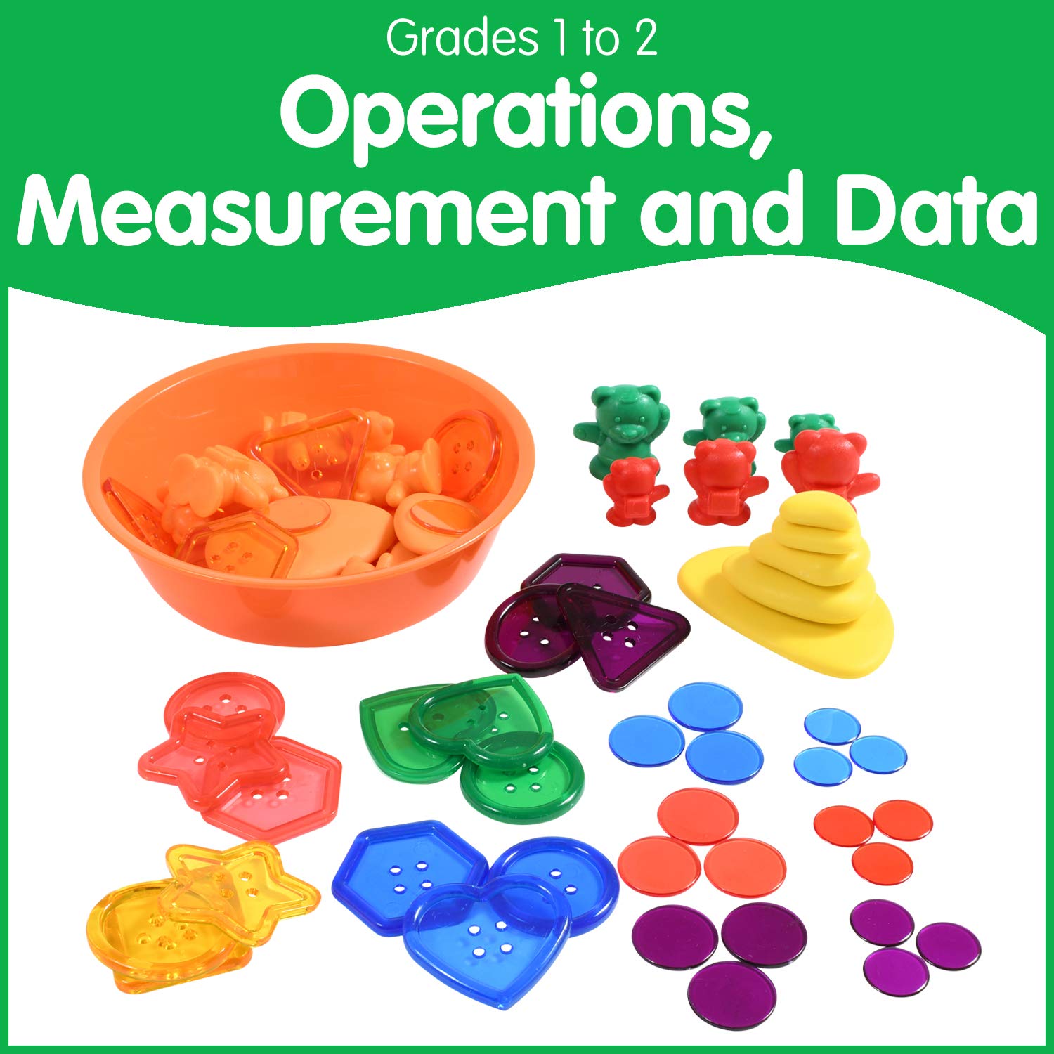 edxeducation Classroom Math Kit - For Grades 1 and 2 - Teach Early Math - Includes 22 Versatile Teaching Resources and Manipulatives