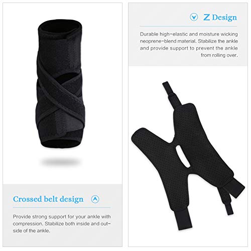 GOTOTOP Ankle Brace,Adjustable Breathable Foot Support,Daytime Splint with Heel Strap That Fits in Shoe,Foot Arch Pain Relief and Sprains,Black