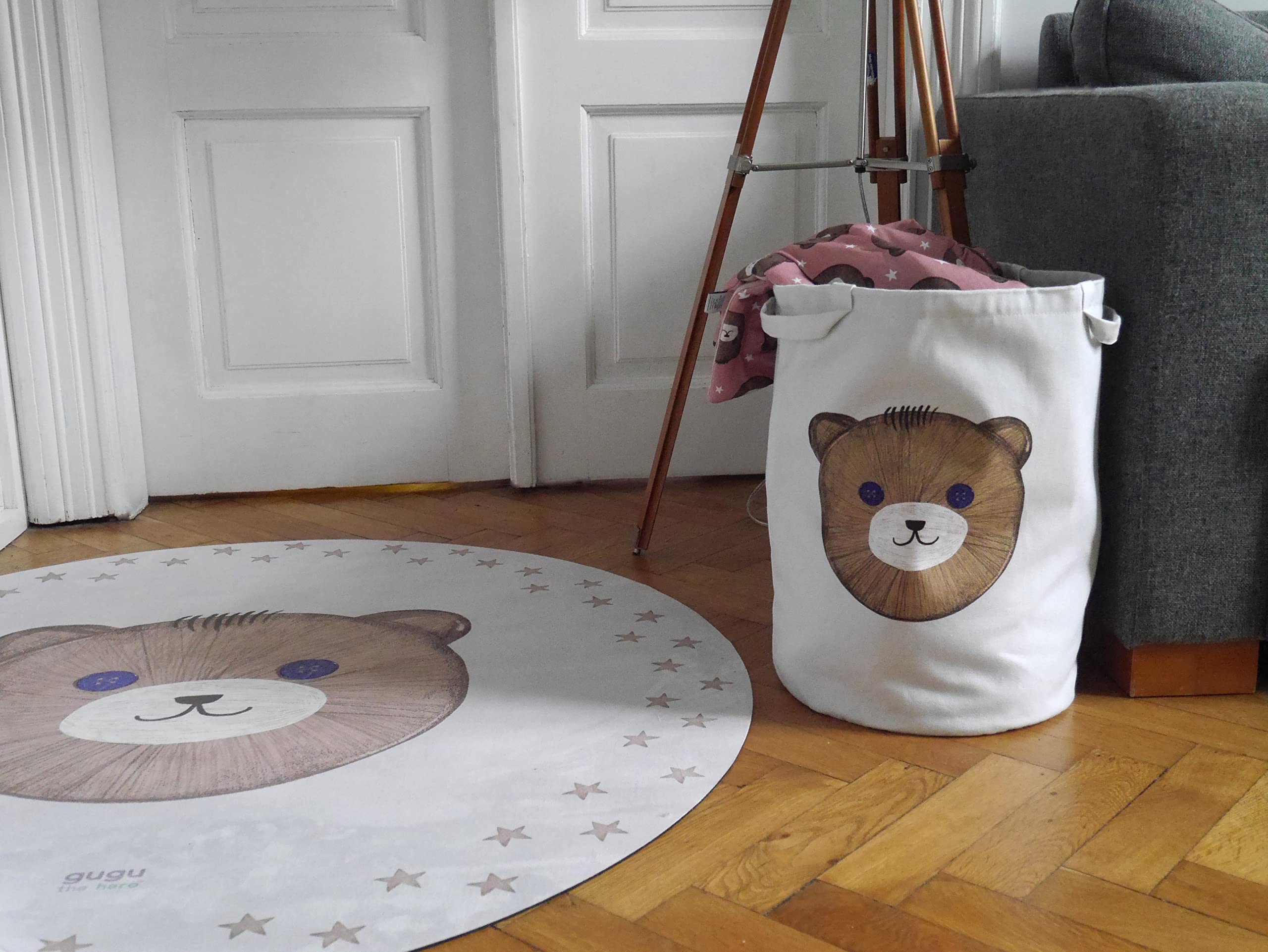 Toy Basket Storage Laundry For Kids Cotton Cute Canvas Baby Girl Boy Nursery Hamper by Gugu the Hero