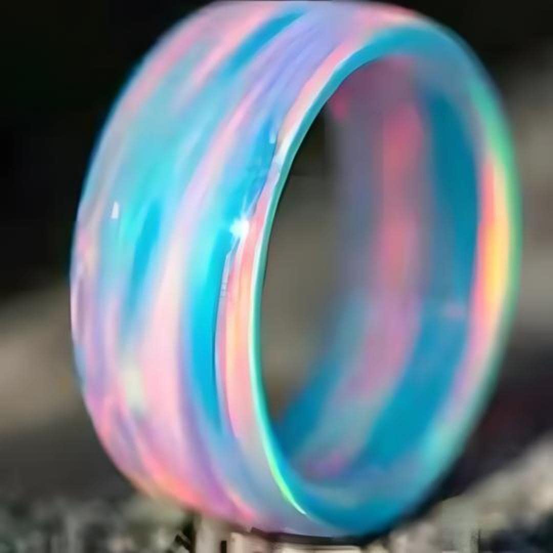 gumihvay Blue Acrylic Ring for Womens Girls Classic Silicone Colorful Thick Ring Cute Trendy Rings 08