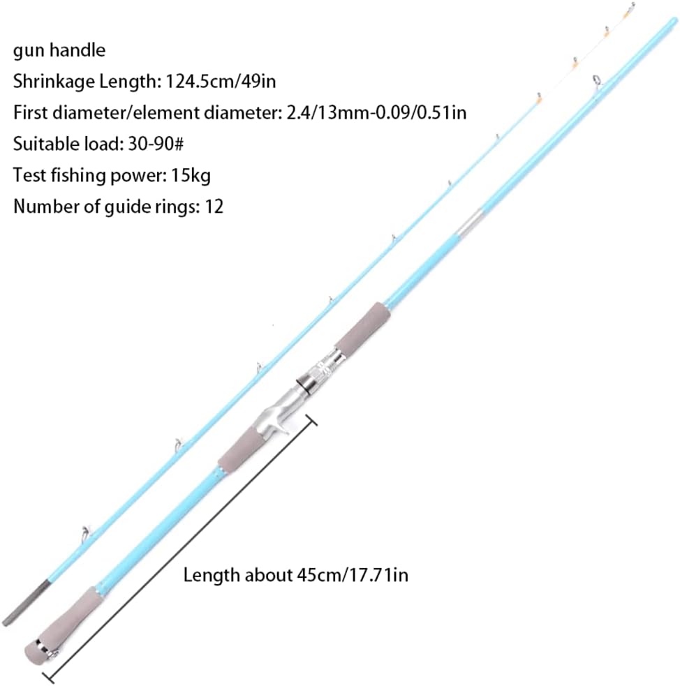 Fishing Rod Offshore Rods 6.88ft, 7.87ft Sensitive Luminous Rod Tip Ultralight Boat Fishing Rod for Small and Medium Fish Species