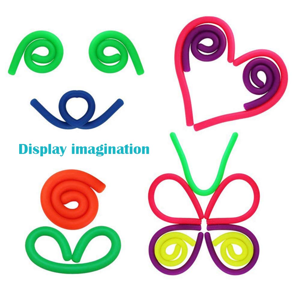 ZONESTA 12 Packs Colorful Sensory Fidget Stretch Toys-Stretchy Strings Stretchy Noodles Fidget Toy for Relaxing Toy