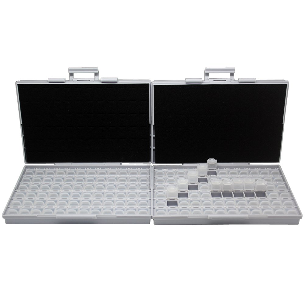 Two AideTek BOXALL72 SMD SMT Resistor Capacitor 1206 0805 0603 Box Organizer Craft Beads Storage 72 Compartments on Each Box