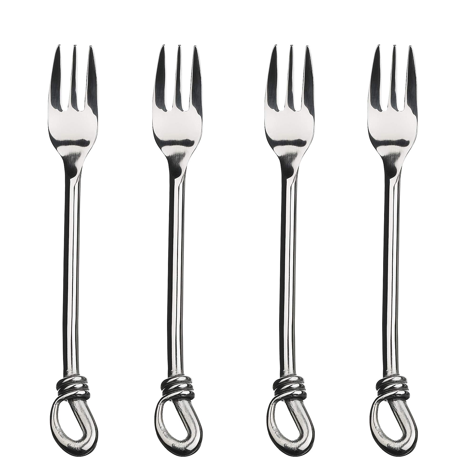 Gourmet Settings Twist Cocktail Forks Stainless Steel Set of 4