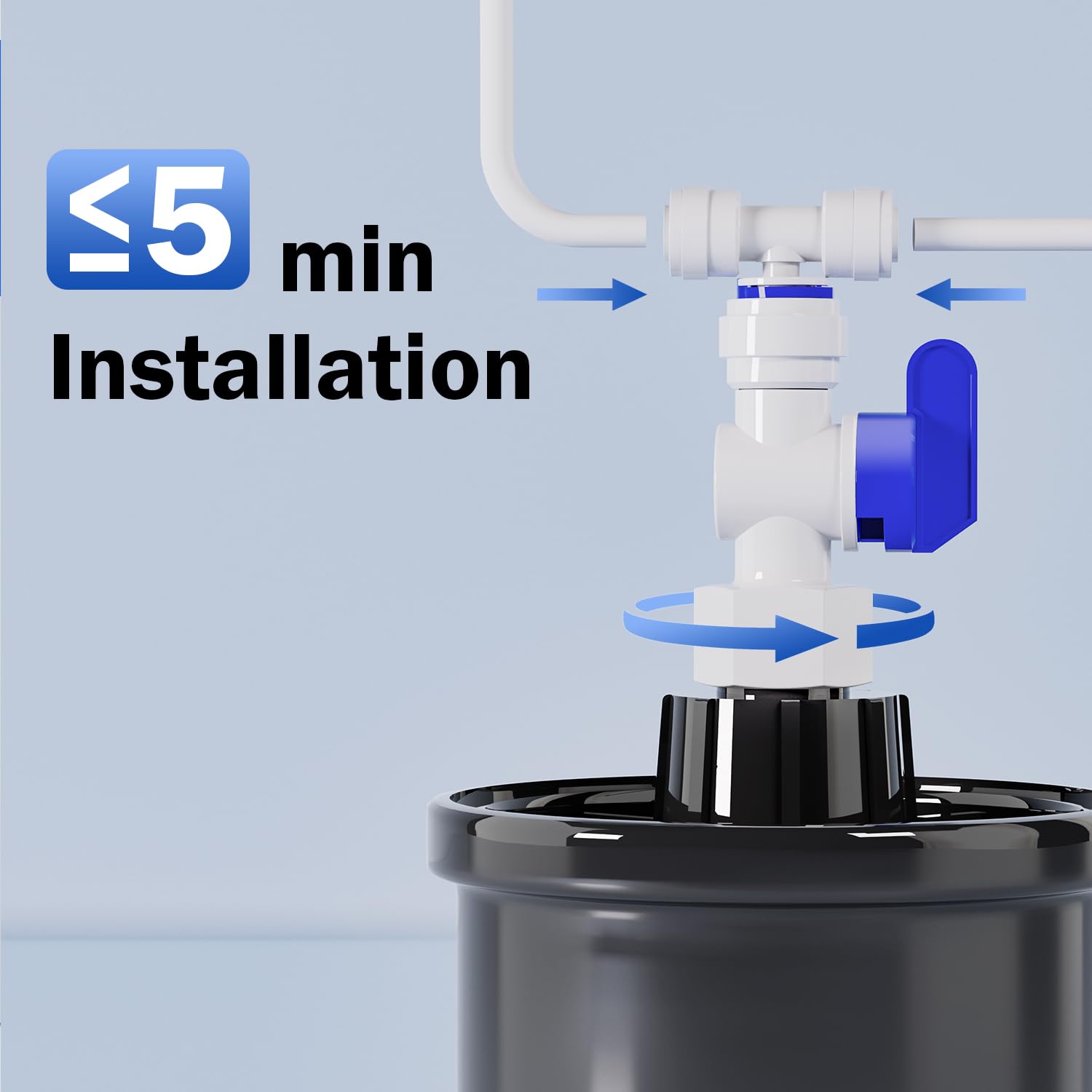 Frizzlife Pressure Mini Water Tank for All Tankless Reverse Osmosis System, Small Water Storage Tank for PD600, PX500A, PD800, PD1000, PD400, G3P600, G3P800, G2, Fit 1/4β & 3/8β Water Tubing RO system