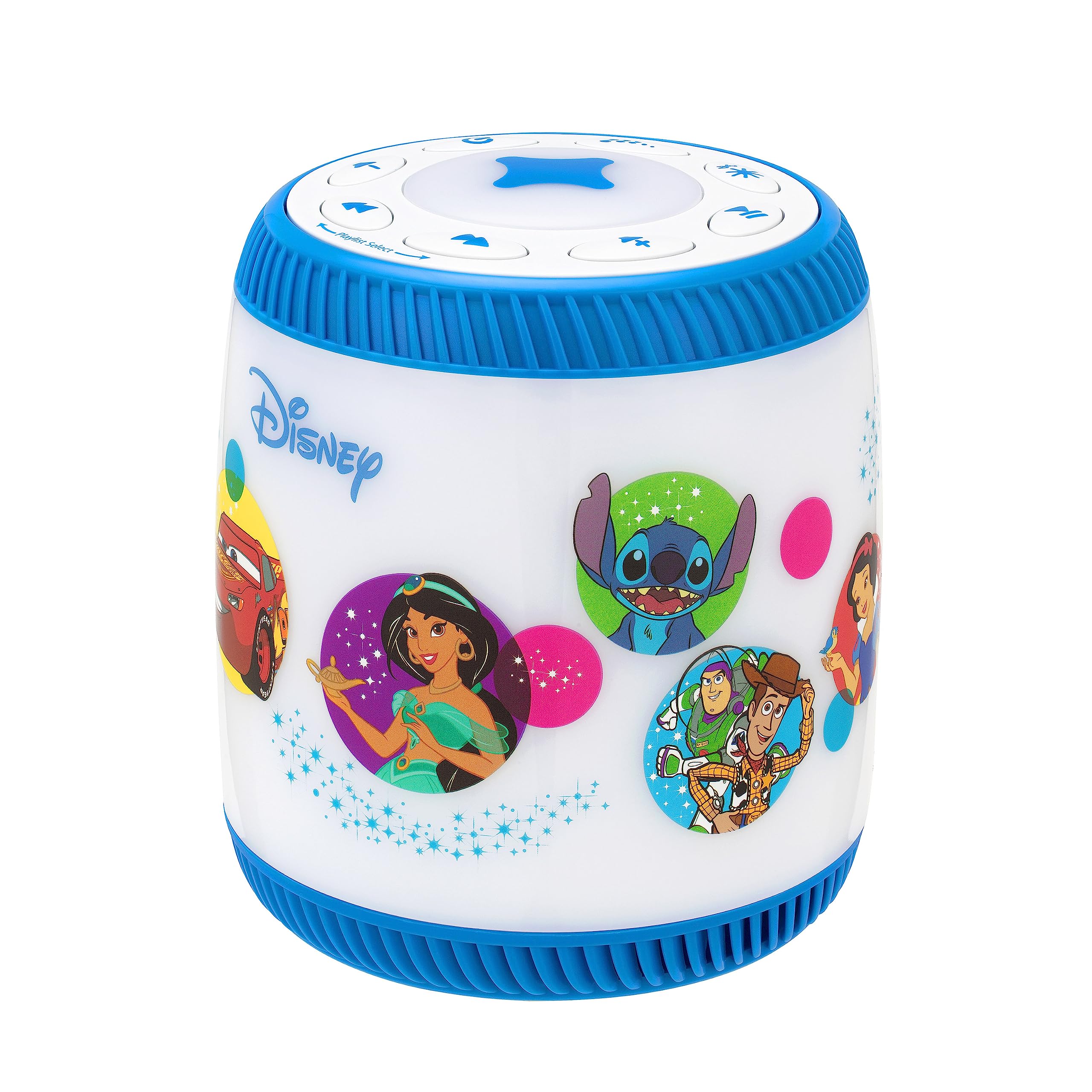eKids Disney Bluetooth Storyteller with EZ Link, Night Light, Sleep Sounds, and Bedtime Stories for Kids, Designed for Fans of Disney Toys