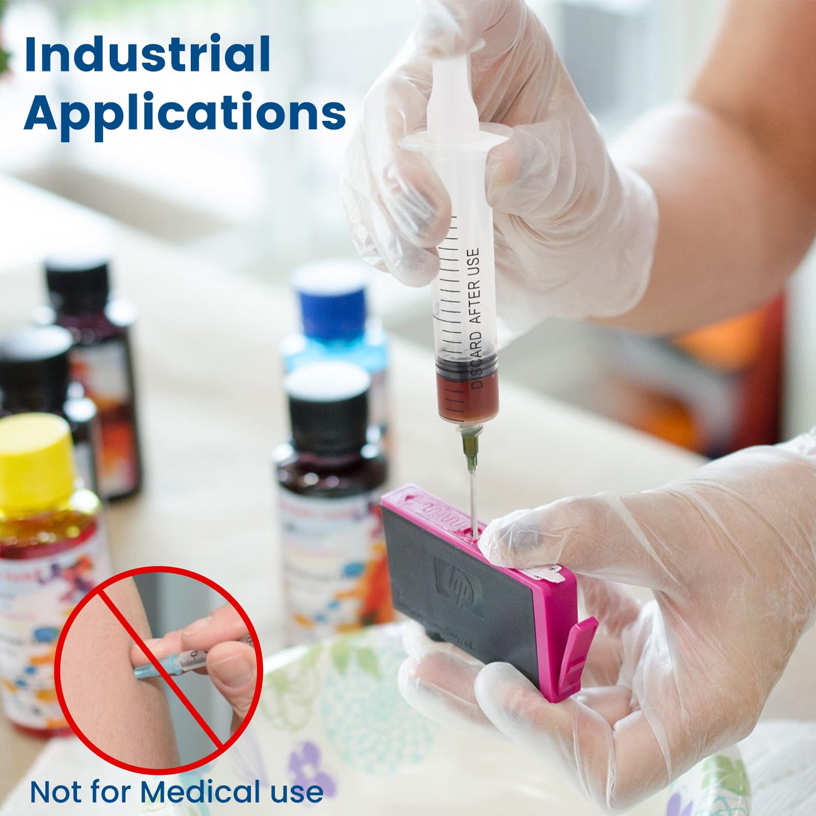 SANANTS 60ml Independent Packing Industrial Adhesive is Applied Through Plastic Tubing with Dispensing Head and Sealing Caps for Engineered Fluid,Glue Applicator and Refilling (Pack of 4)