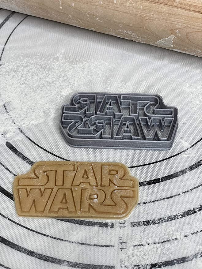 Galaxy Wars Logo Cookie Cutter & Mold (XL Size, 2”x4.1” Inch-Scale) Produced by 3D Kitchen Art