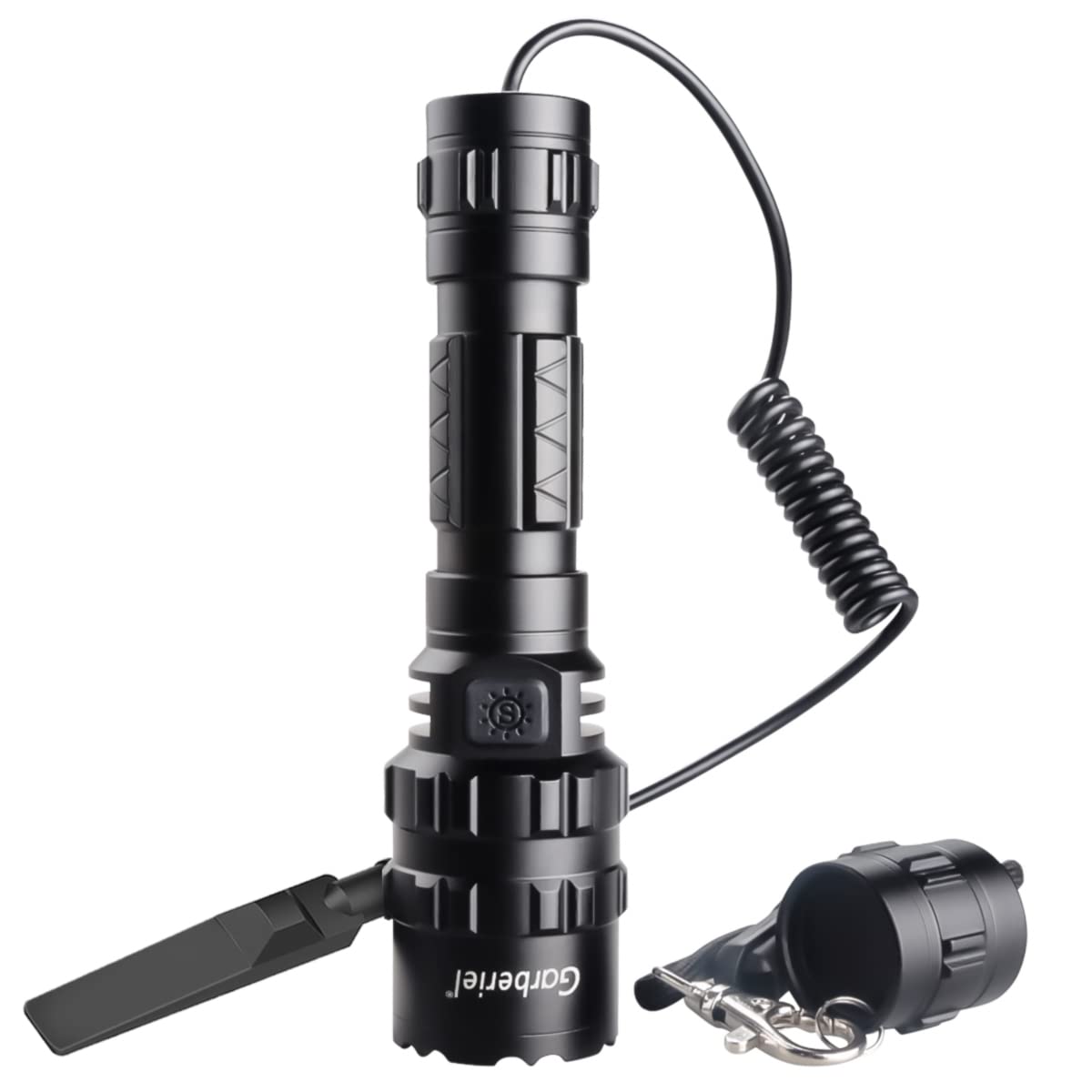 Garberiel 2 in 1 L2 LED Flashlight with Picatinny Rail Mount - 5 Modes 3000 Lumens Bright Flashlight USB Rechargeable Waterproof Torch Light