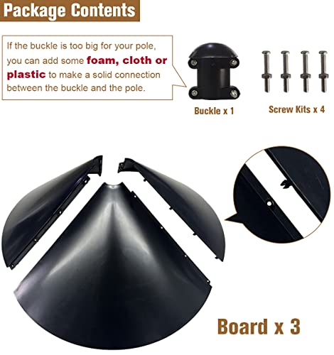 Garbuildman Squirrel Baffle for Bird Feeder Pole, Outside Pole Mount Bird House Guard for Outdoor Shepherdâs Hook, 19 Inch Diameter, 1 Pack