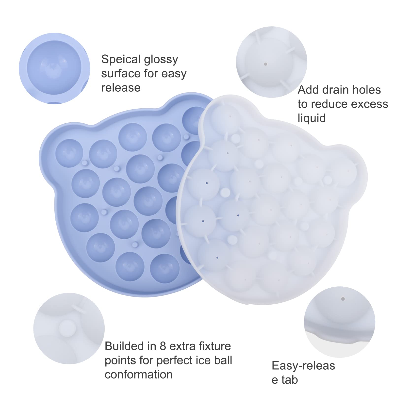 Frozen Breastmilk Cube Mold,100% Food Grade Silicone Ice Cube Tray with Lid,BPA Free Safe for Baby Toddler Kid, Extra Fixture Points Lid and Easy Release Tab Blue - Dilovely