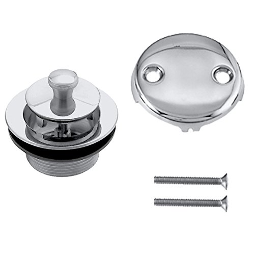 Westbrass Twist & Close Drain Above Floor Connect Bath Waste with 2-Hole Overflow, Polished Chrome, 7941817-AF-26