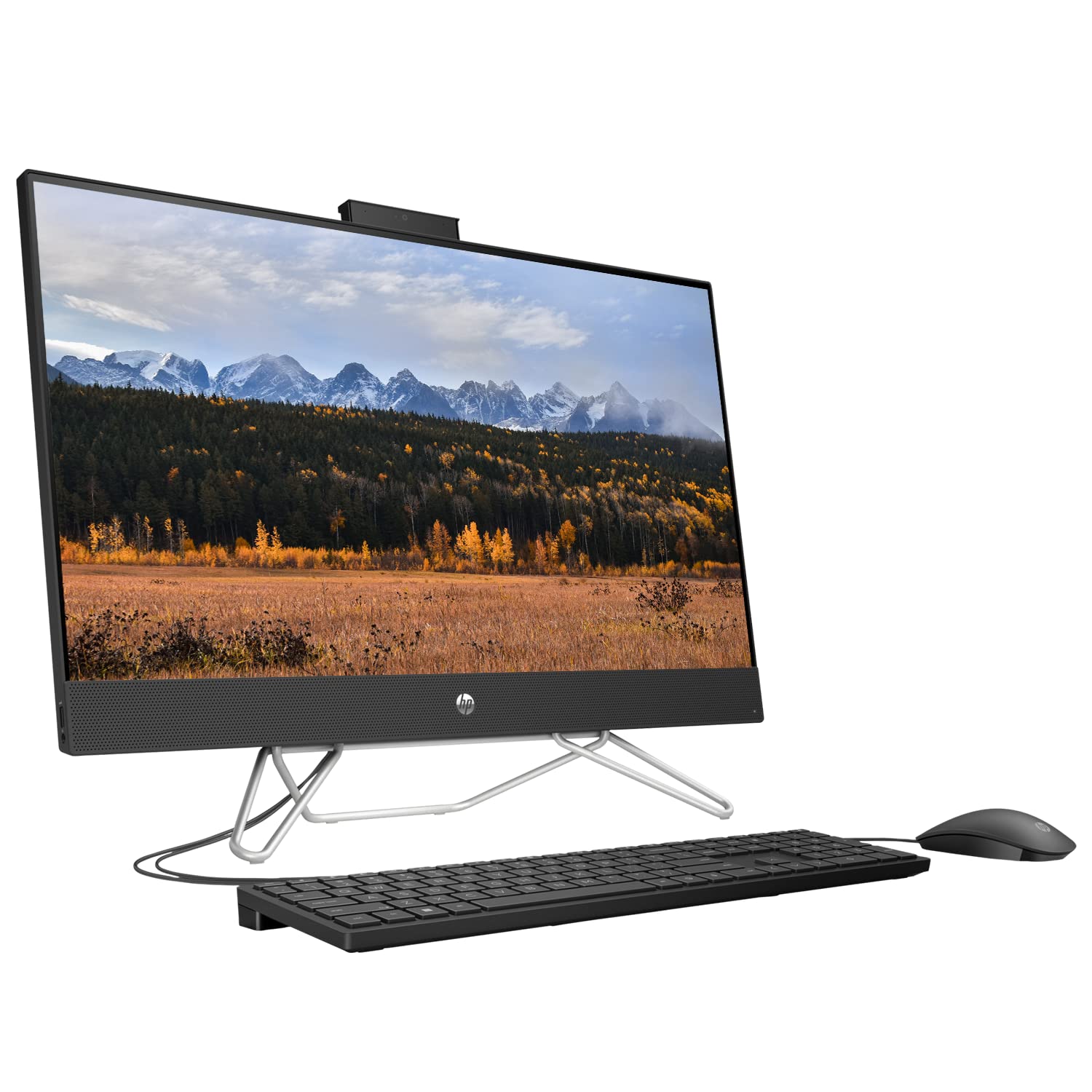 HP 27 All-in-One Desktop, 27" FHD Screen, AMD Ryzen 5 5625U Processor, 16GB DDR4 RAM, 1TB PCIe SSD, Pop-up Webcam, RJ45, HDMI, Wi-Fi 6, Wired KB & Mouse, Windows 11 Home, Black