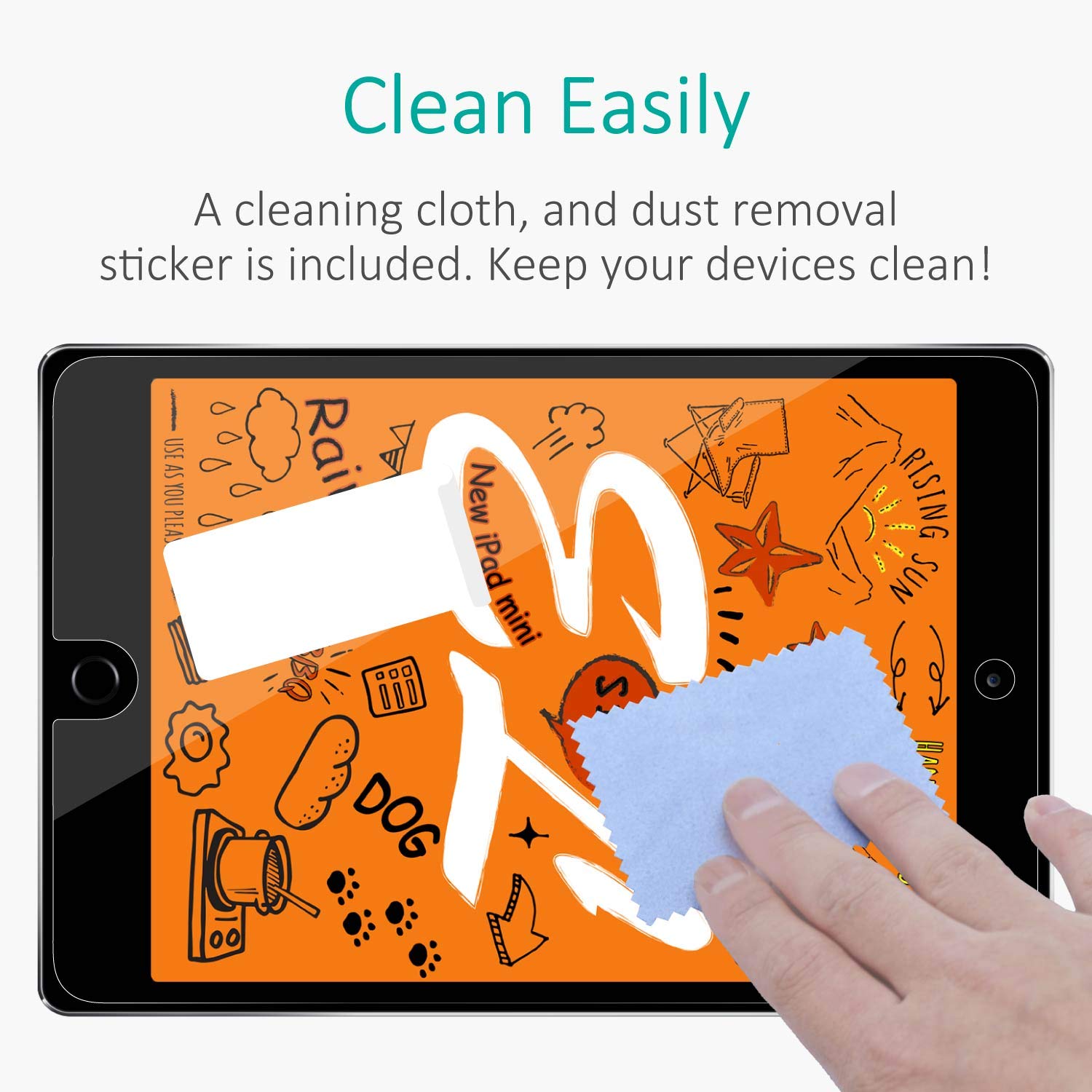 ELECOM Pencil-Feel Screen Protector Compatible with iPad Mini 5 (7.9inch 2019), iPad Mini 4 (7.9inch 2016), Designed for Drawing, Scratch-Resistant,Japan-Made *Smoothness 80*(TB-A19PB079-W)
