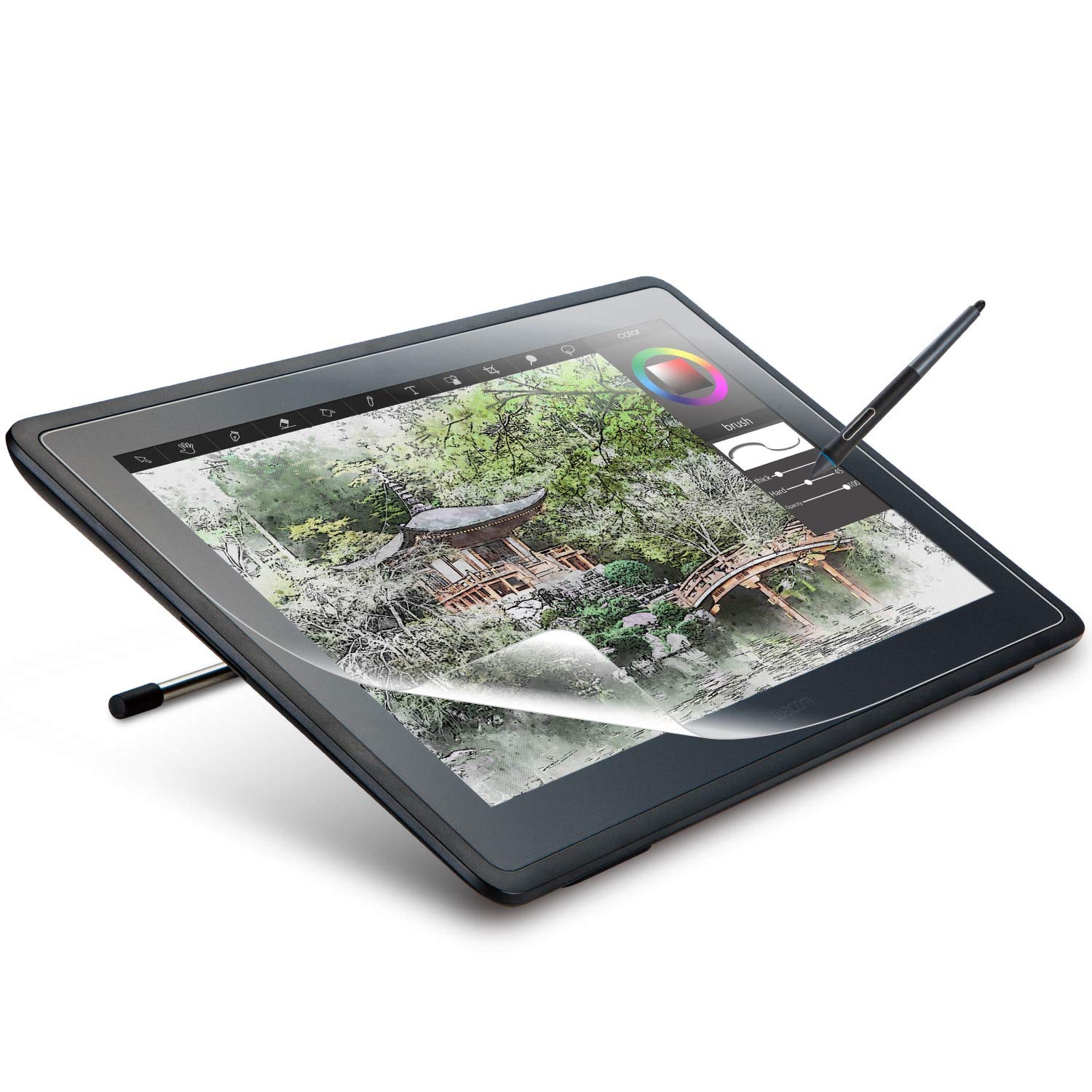 ELECOM, Paper -feel screen protector, compatible with Wacom Cintiq 22 2019, TB-WC215FLAPLL