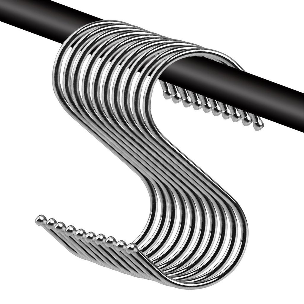 Kaariss® Premium 10-Pack Stainless Steel Round S Shaped Hooks