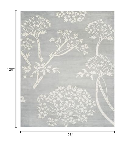 SAFAVIEH Bella Collection 8' x 10' Light Blue/Ivory BEL131A Handmade Premium Wool & Viscose Area Rug