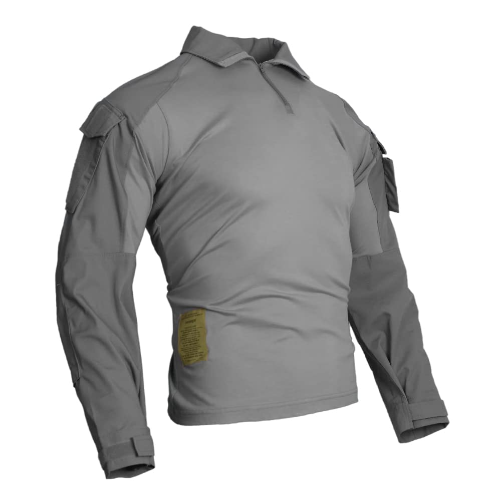 EMERSONGEAR Combat Airsoft Tactical Shirts for Men Long Sleeve Military (Wolf Gray, S)