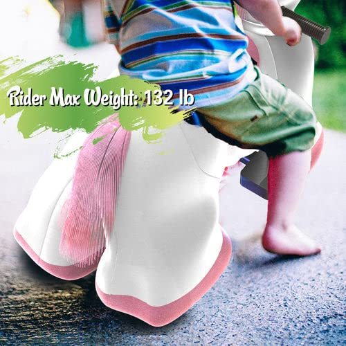 HOVER HEART Electric Animal Ride On Toy, 6V Powered Unicorn Ride-on with Wheels, Led Lights, Safety Belt, A Great Gift Choice for Kid