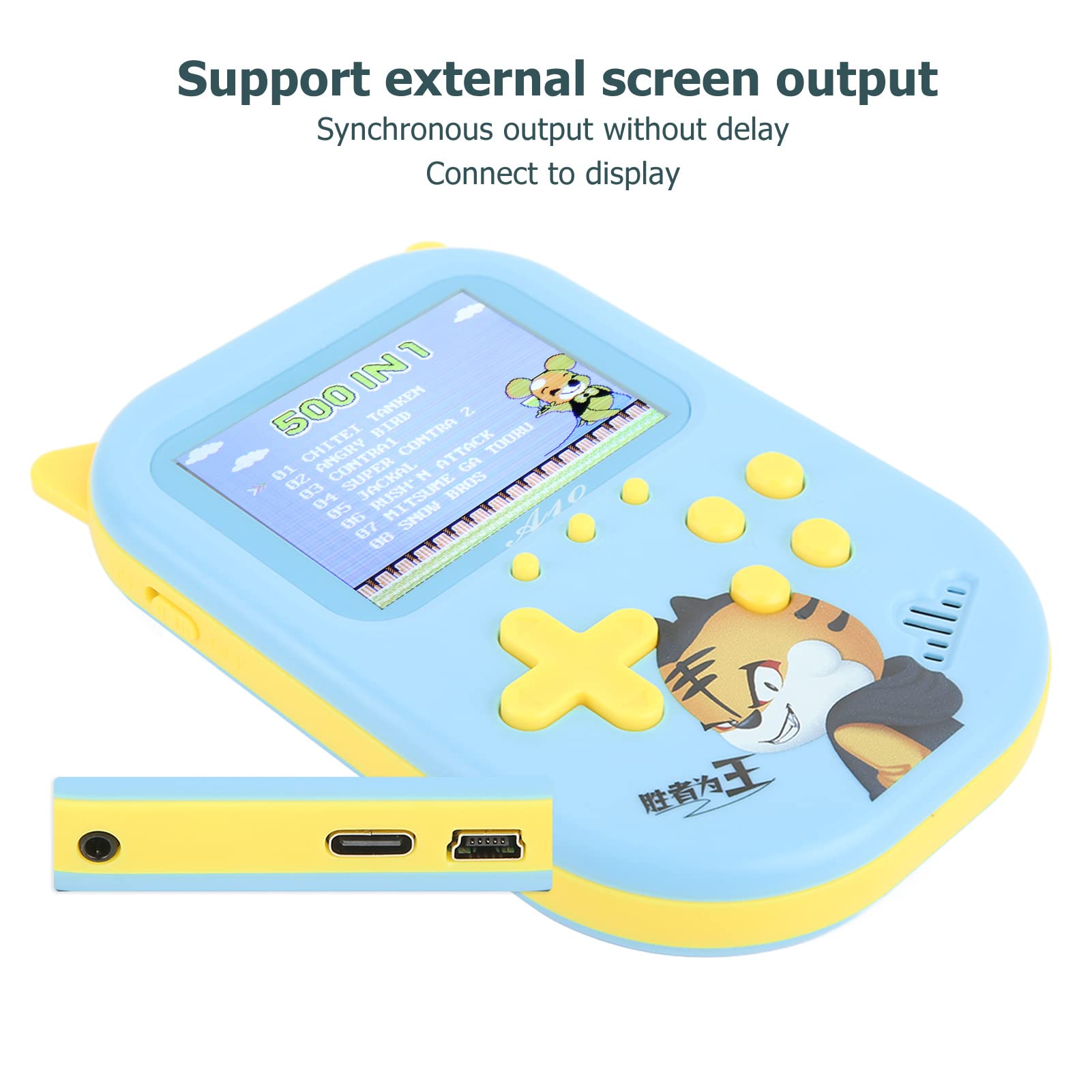 Handheld Game Console, Blue 3 Inch Screen Game Console Mini Sensitive for Dormitory