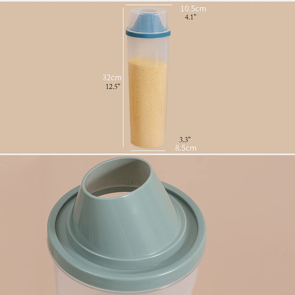 FSHAN Kitchen Jars Plastic Storage Box Kitchen Food Grains Cereal Containers Tall Food Storage Spaghetti Noodle/Pasta Container with Scale Lid Useful Container Set (Color : 1pcs Green)