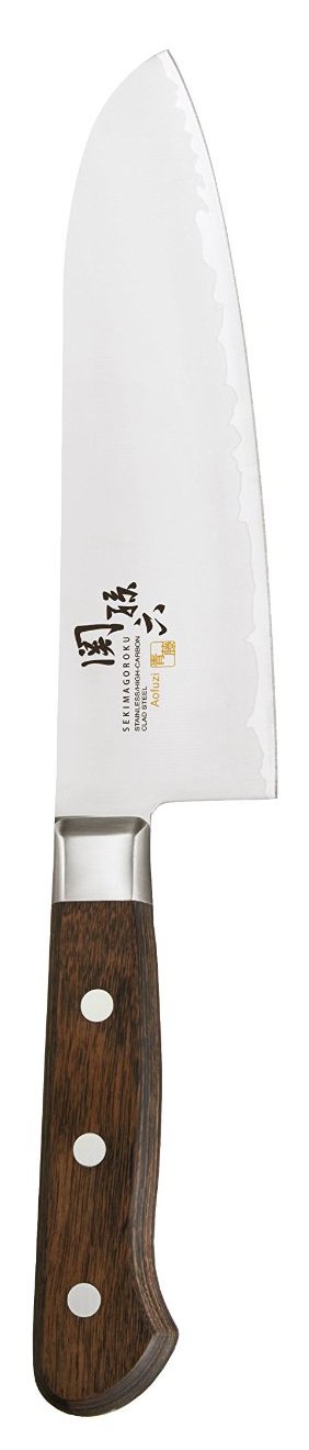 Kai Corporation AE5151 Seki Magoroku Santoku Knife, 6.5 inches (165 mm), Aoto & Diamond & Ceramic Sharpener, Made in Japan