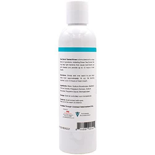 Ora-Clens Dental Rinse for Dogs & Cats - Cleans Teeth, Freshens Breath - Antimicrobial - 8 fl oz