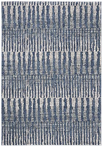 SAFAVIEH Galaxy Collection 5'3" x 7'6" Navy / Light Grey GAL118N Modern Non-Shedding Living Room Bedroom Dining Home Office Area Rug