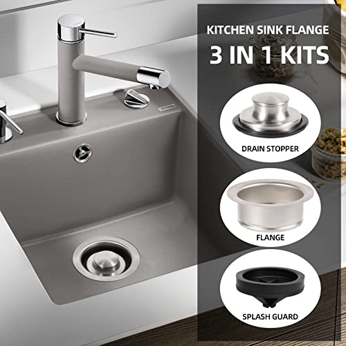 Garbage Disposal Flange Stopper Collar Sink Baffle Kit, Fit Universal 3-1/2 Inch Standard Sink Drain Hole,Kitchen Sink Flange Stopper Replacement Accessories,Stainless Steel(Black)