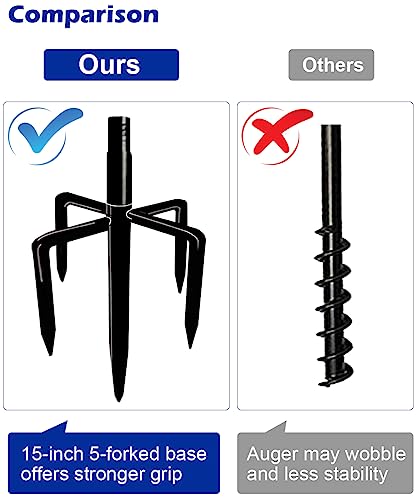 Garbuildman 105 Inch Bird Feeder Pole Kit, Heavy Duty Bird House Pole Set with 5-Forked Base, Adjustable Universal Mounting Post Kit for Outdoors, Matte Black, 1 Pack