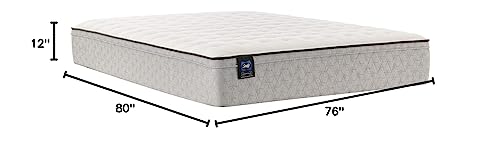 Sealy Essentials Spring Winter Green Faux Eurotop Medium Feel Mattress and 9-Inch Foundation, King
