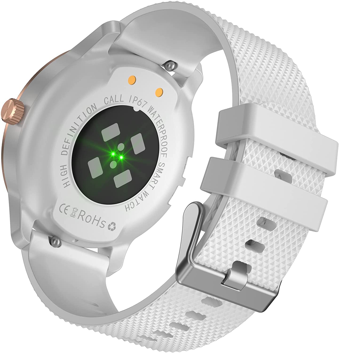 Women Smart Watch Man Heart Rate Blood Pressure,Step Counting,Information Call Reminder Health Monitor,White