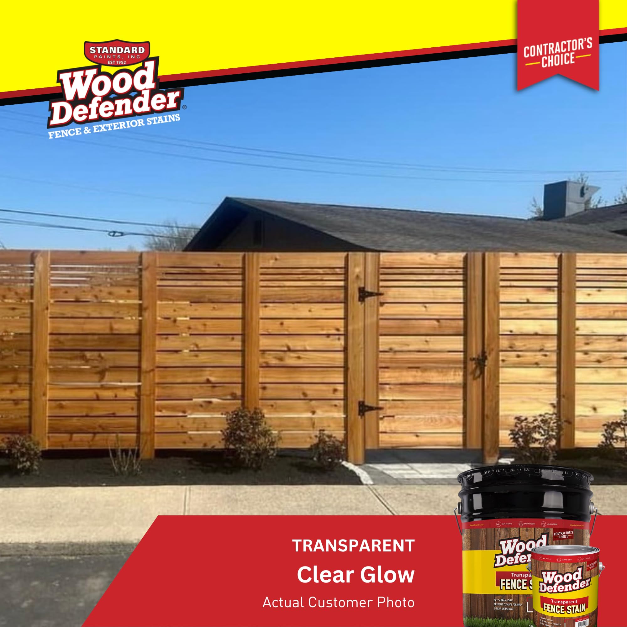 Wood Defender Transparent Fence Stain Clear Glow 5-Gallon