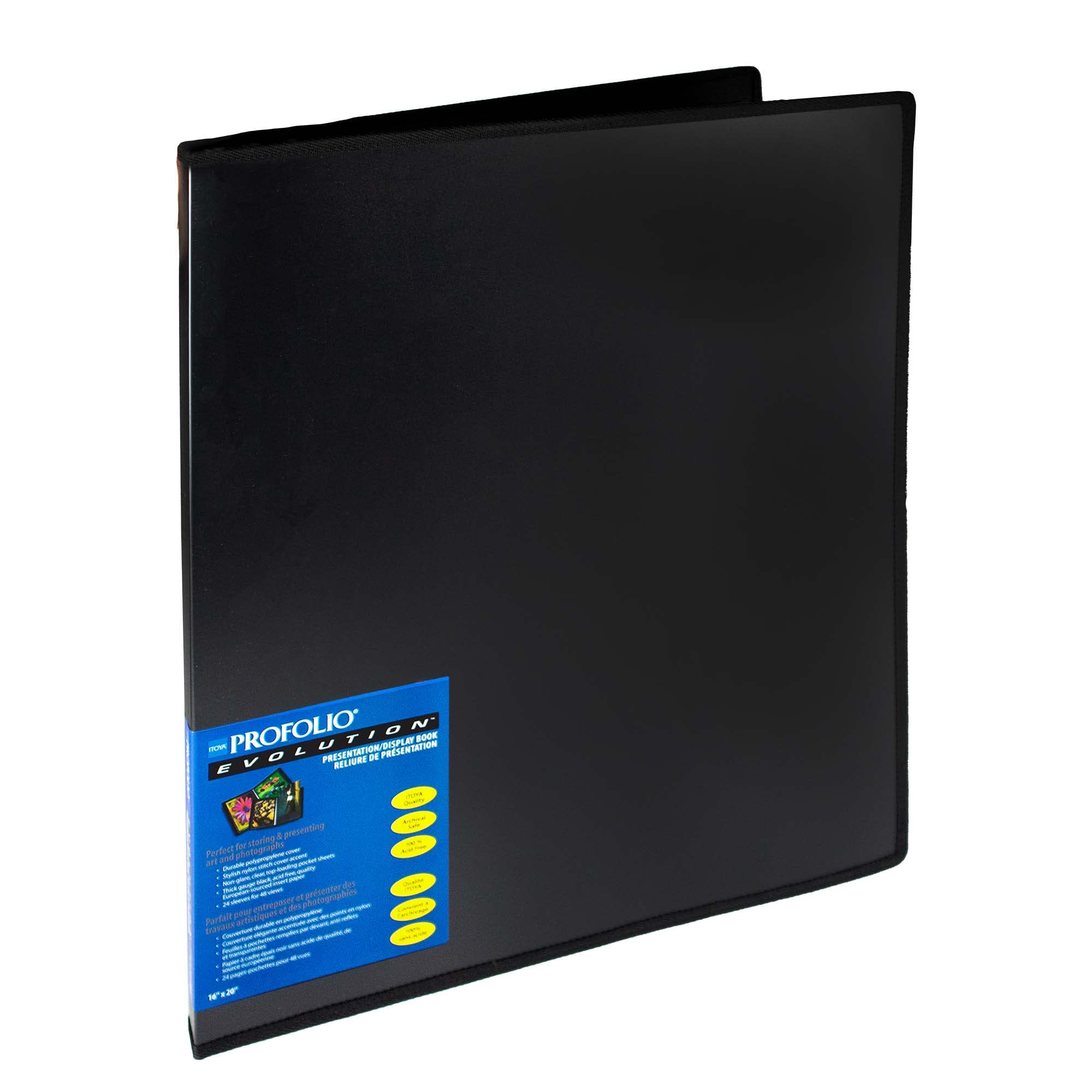 ProFolio Evolution 16x20 Black Photo Album Book with 48 Pages - Protective Plastic Sleeves for Safe Document Storage