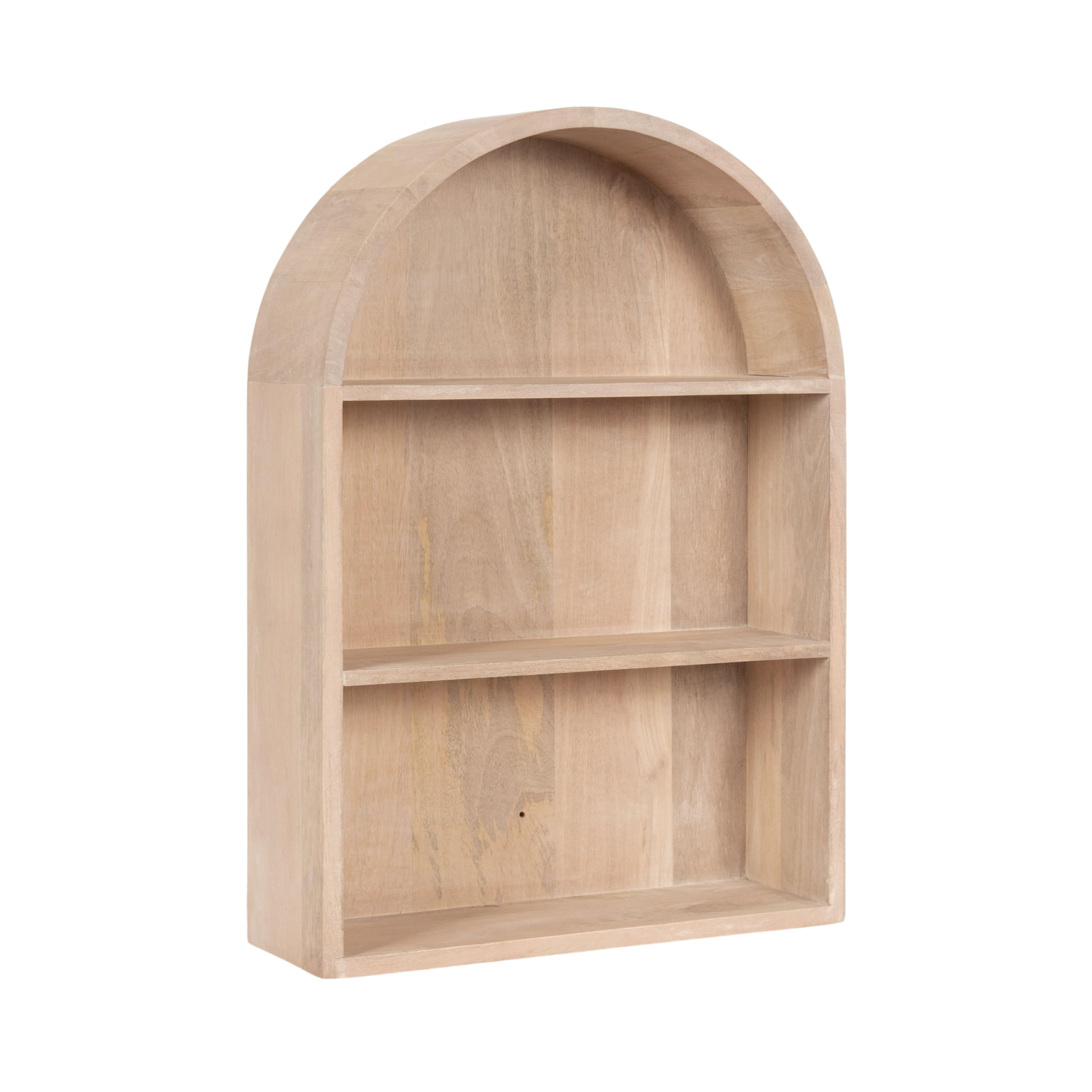 Kate and Laurel Arcott Modern Arched Wall Shelf, 18 x 26, Natural Wood, Transitional Arch Wall Shelves for Over-The-Toilet Storage or Entryway Storage Shelf